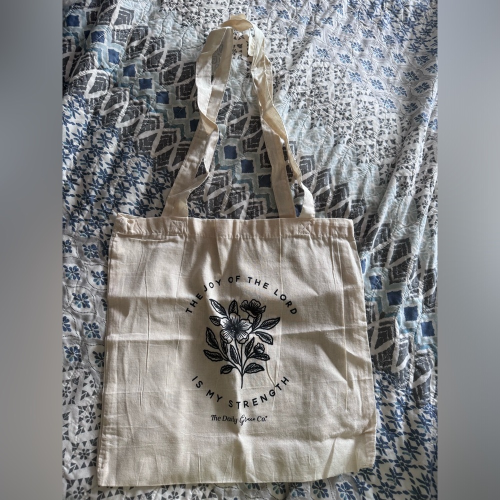 Daily Grace Co. Canvas Tote Bag With Bible Verse - Gem